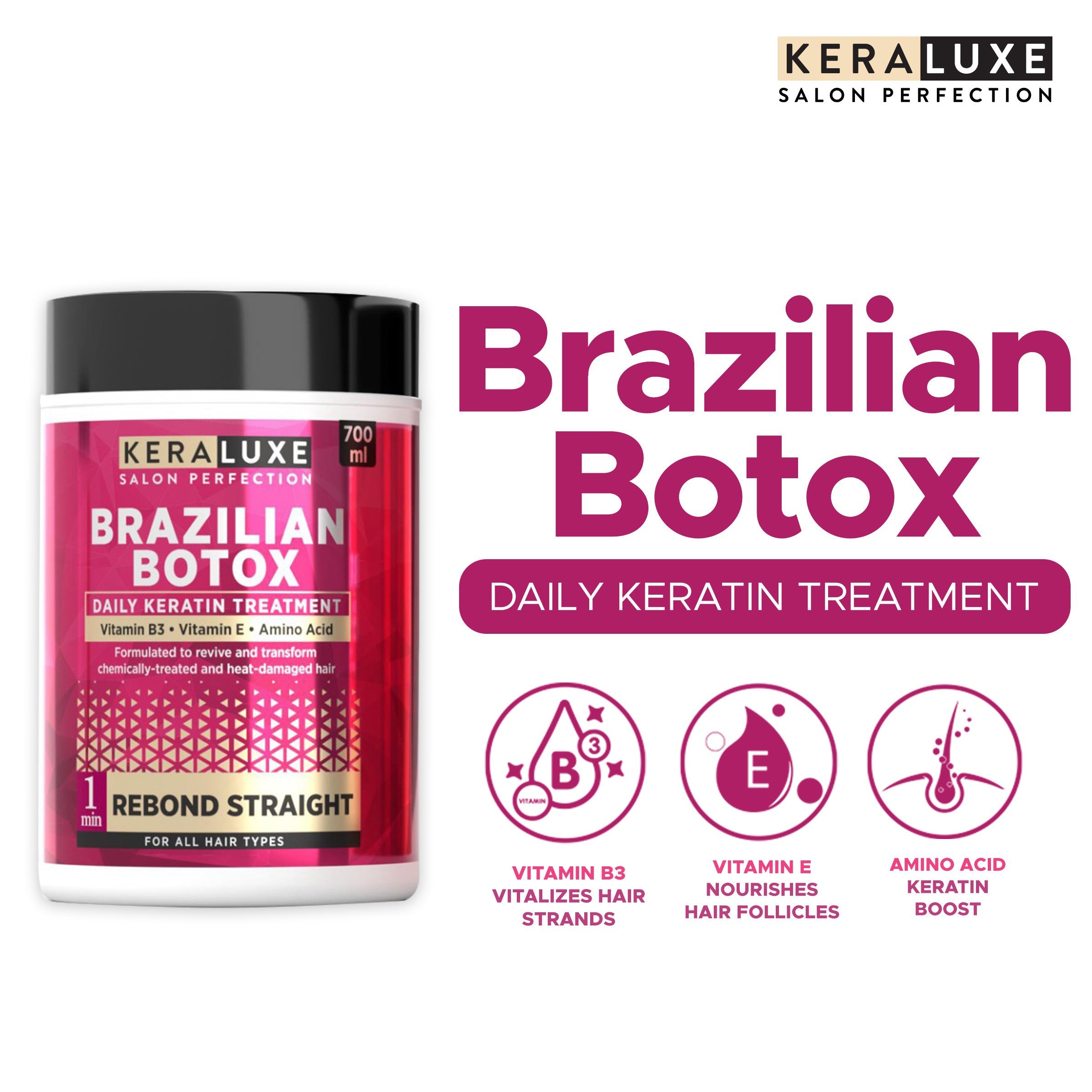 Kera Luxe Brazilian Botox Daily Keratin Treatment - 700ml – Moon Kuwait