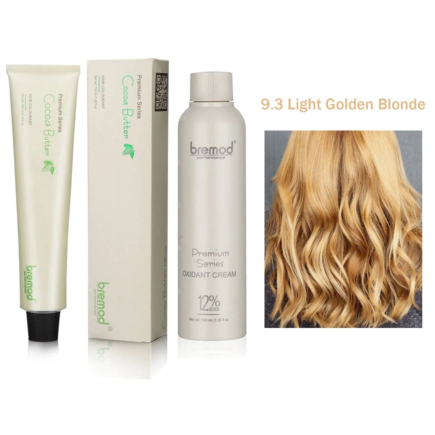 Bremod 9.3 Light Golden Blonde Hair Color + Oxidant Cream - 100ml+100m ...