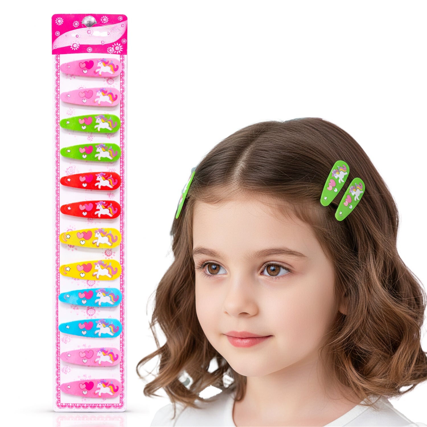 Korean Design Unicorn Tic Tac Hair Clips - 12 Pcs – Moon Kuwait