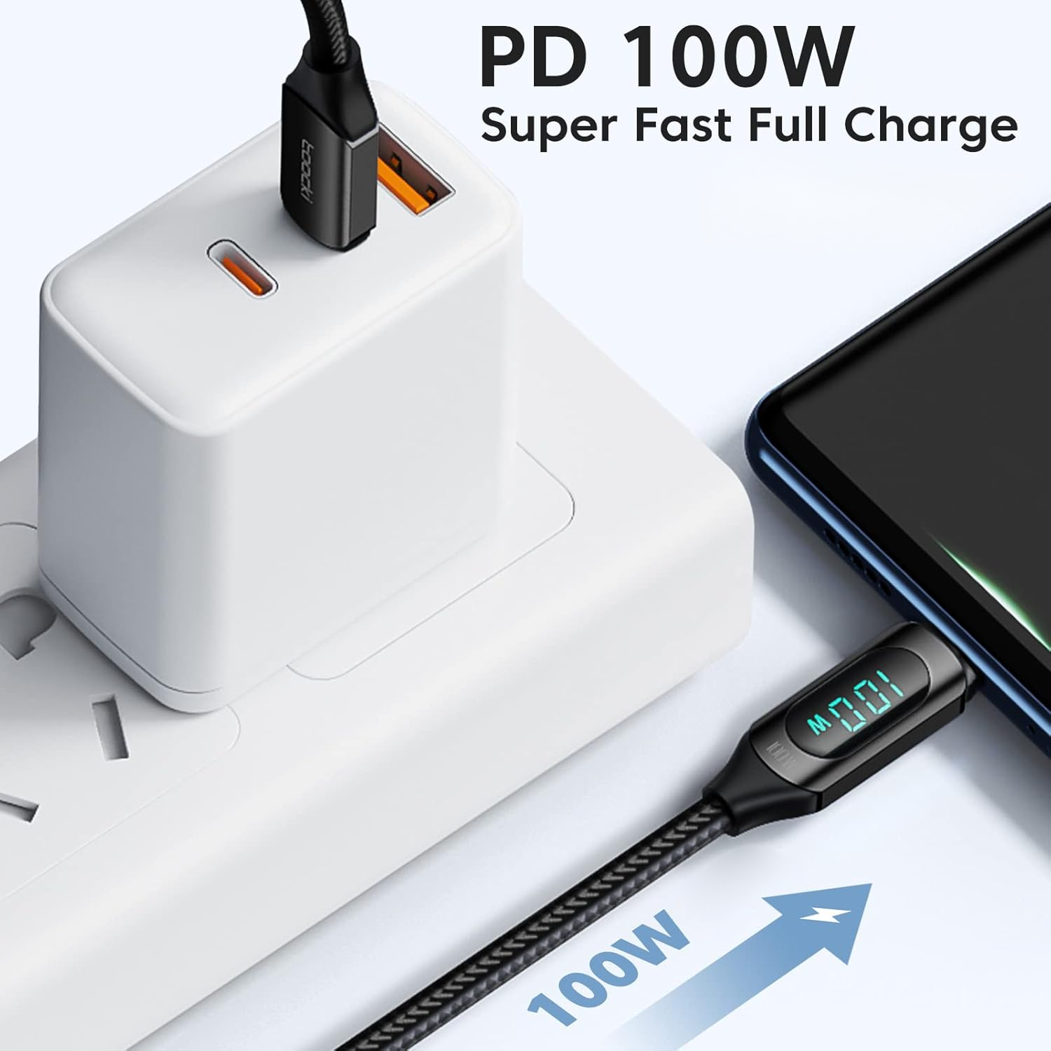 HMT 100W Type C Fast Charging Data Cable CB-77 – Moon Kuwait
